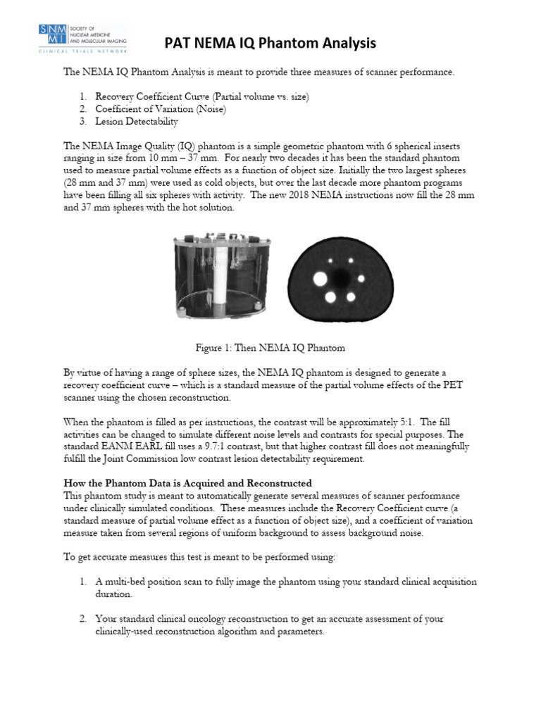 Understanding Your NEMA IQ Phantom Report v1.0 | PDF | Sphere ...