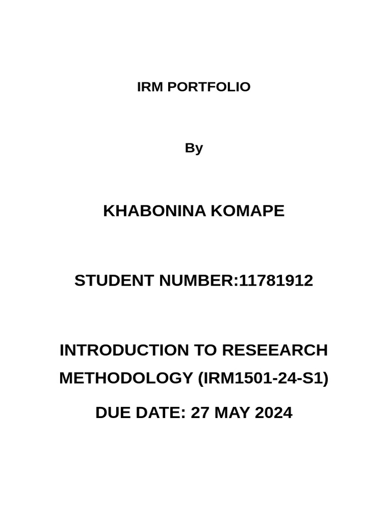 Irm Assignment Draft | PDF | Government | Justice