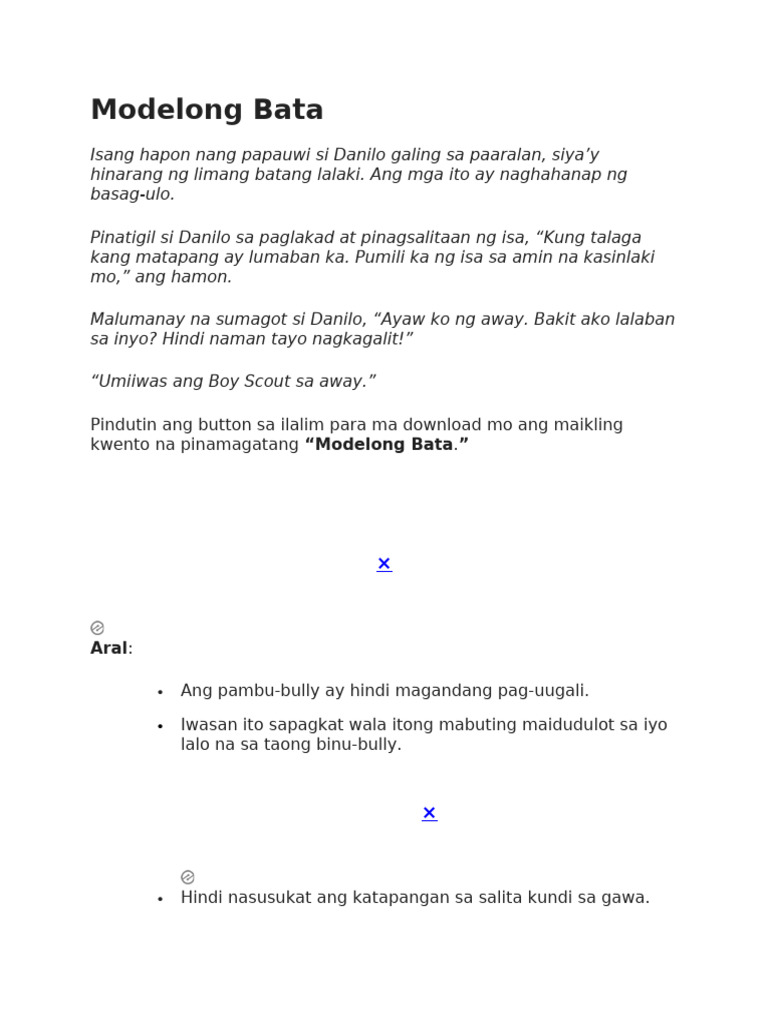 Modelong Bata | PDF