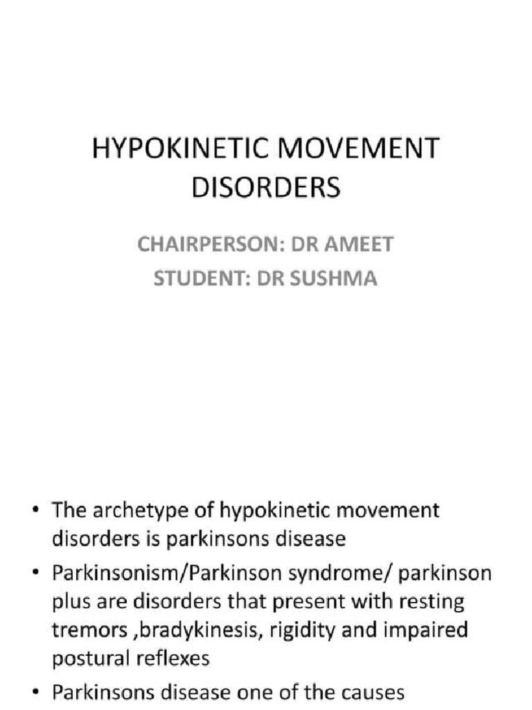 Hypokinetic Movement Disorders 2 | PDF