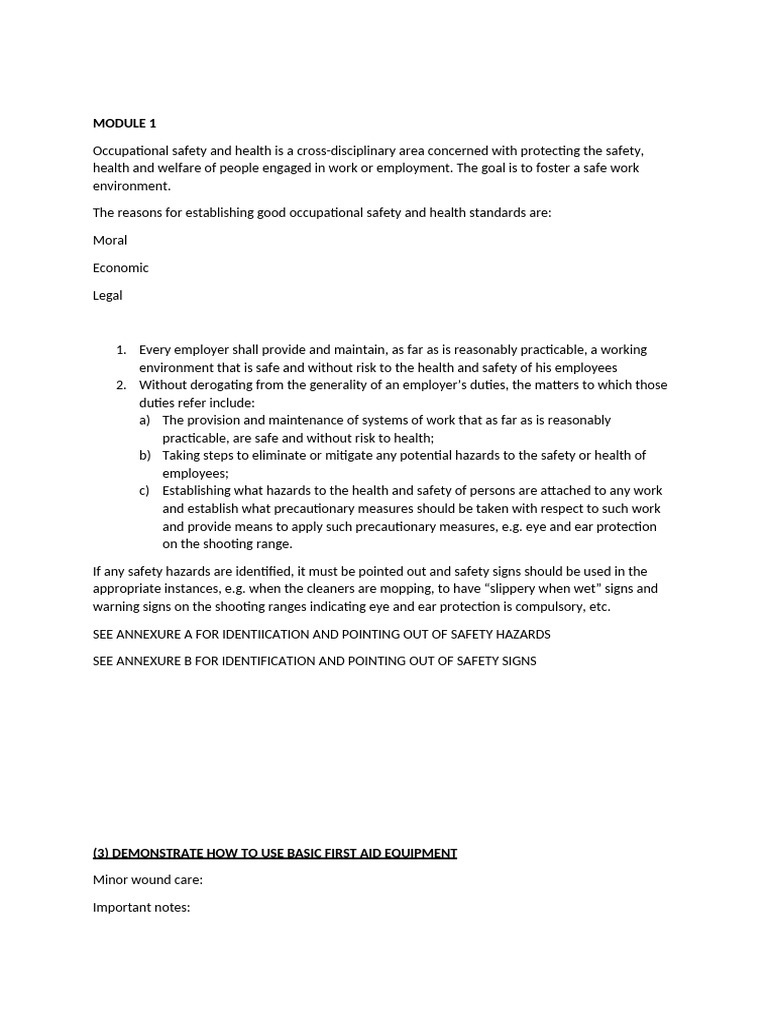 Module 1 Safety Hazards and Signs Print Di Na J Di Pics Add | PDF ...