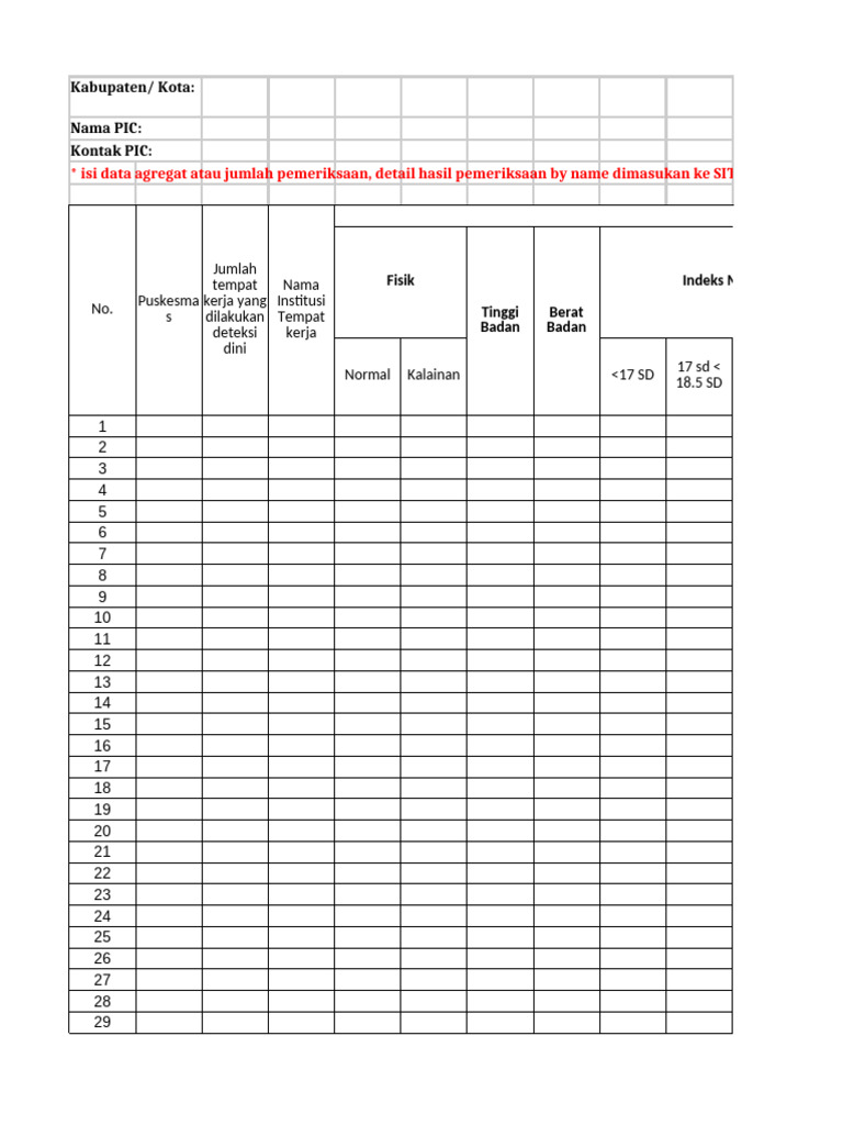Form Skrining Kesehatan | PDF