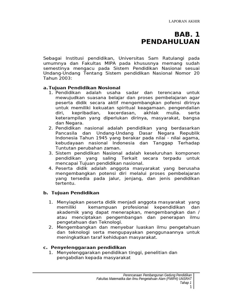 Perencanaan Gedung FMIPA UNSRAT | PDF