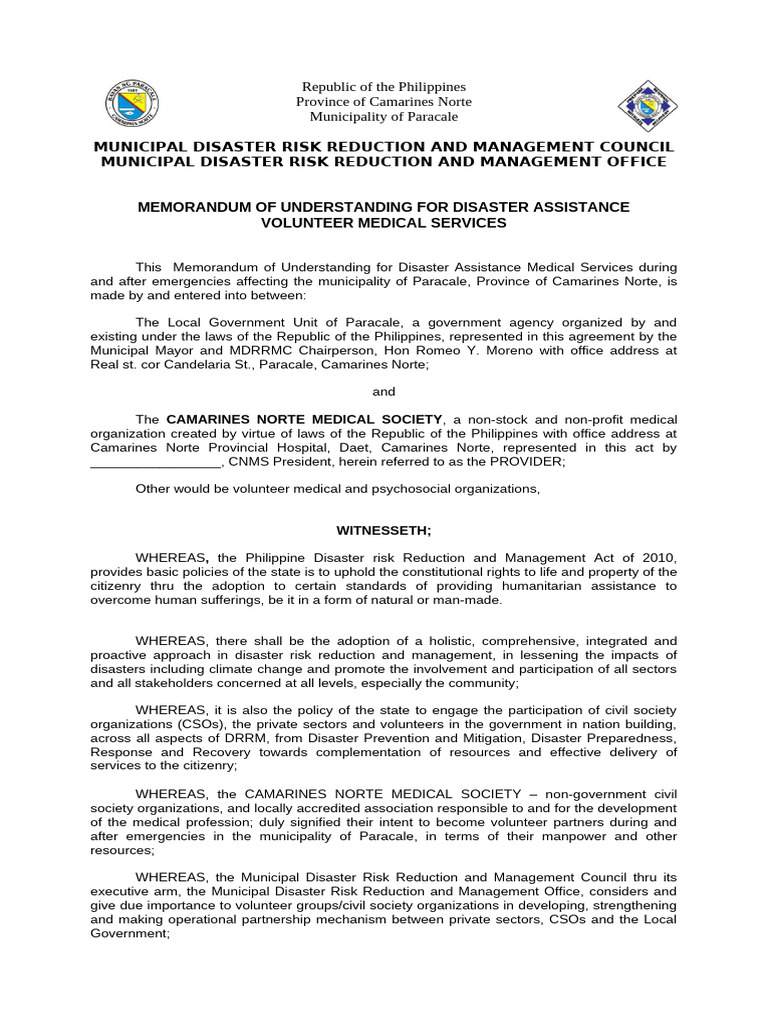 MOU Medical | PDF | Emergency Management | Justice