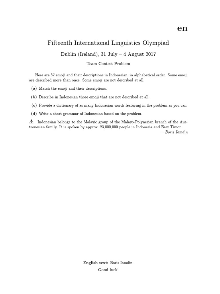 Iol 2017 Team Prob - en | PDF