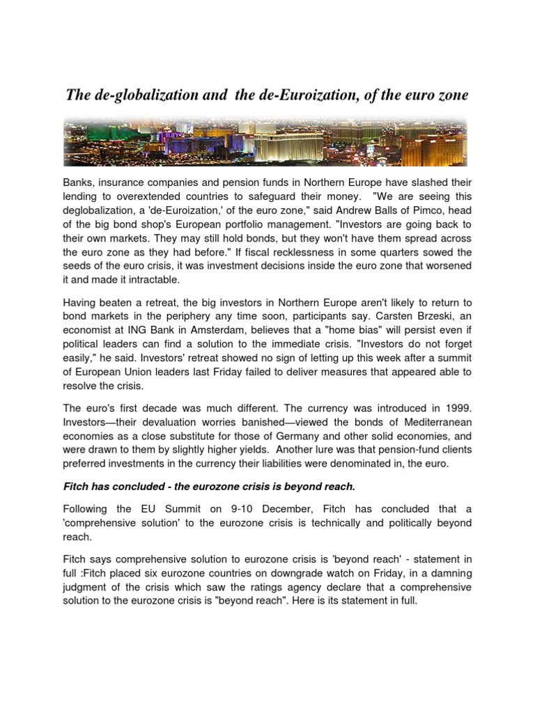 The De-Globalization and The de - Euroization of Europe | PDF ...