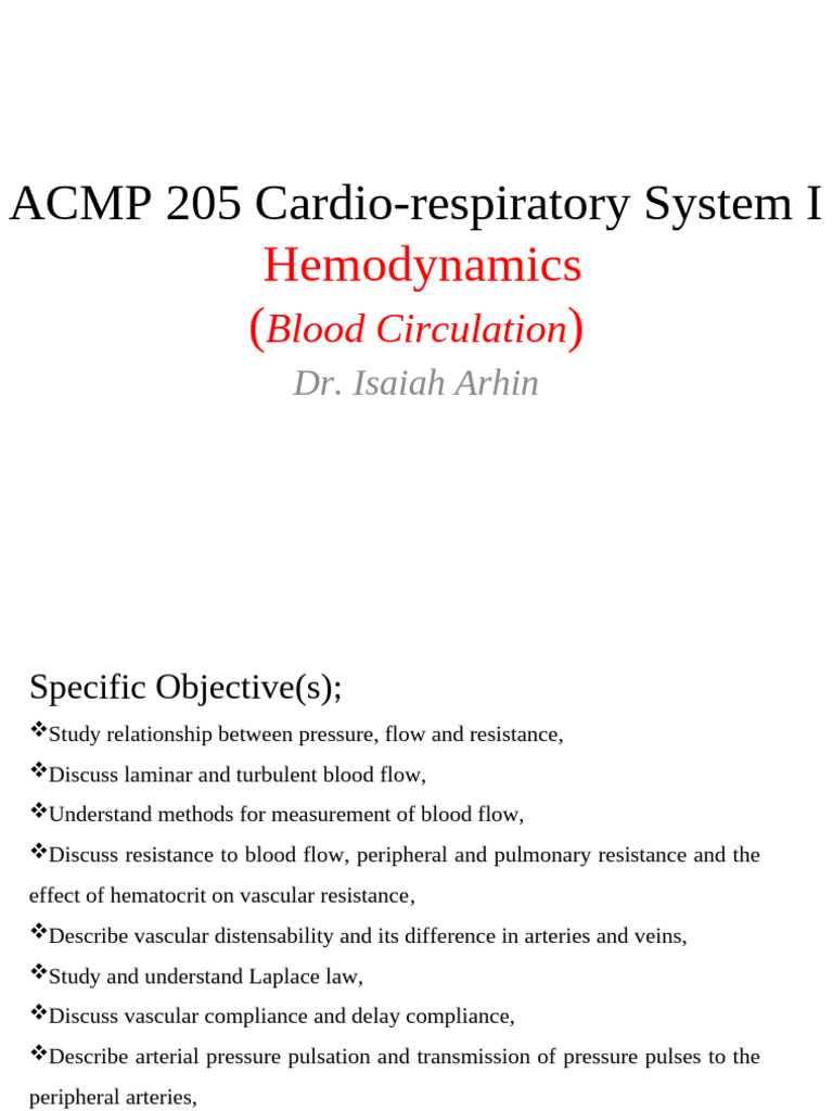 Haemodynamics 1 | PDF | Blood Vessel | Hemodynamics