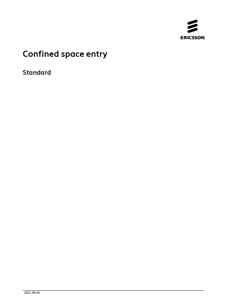 Supplier Requirements Confined Space Entry Pdf Personal