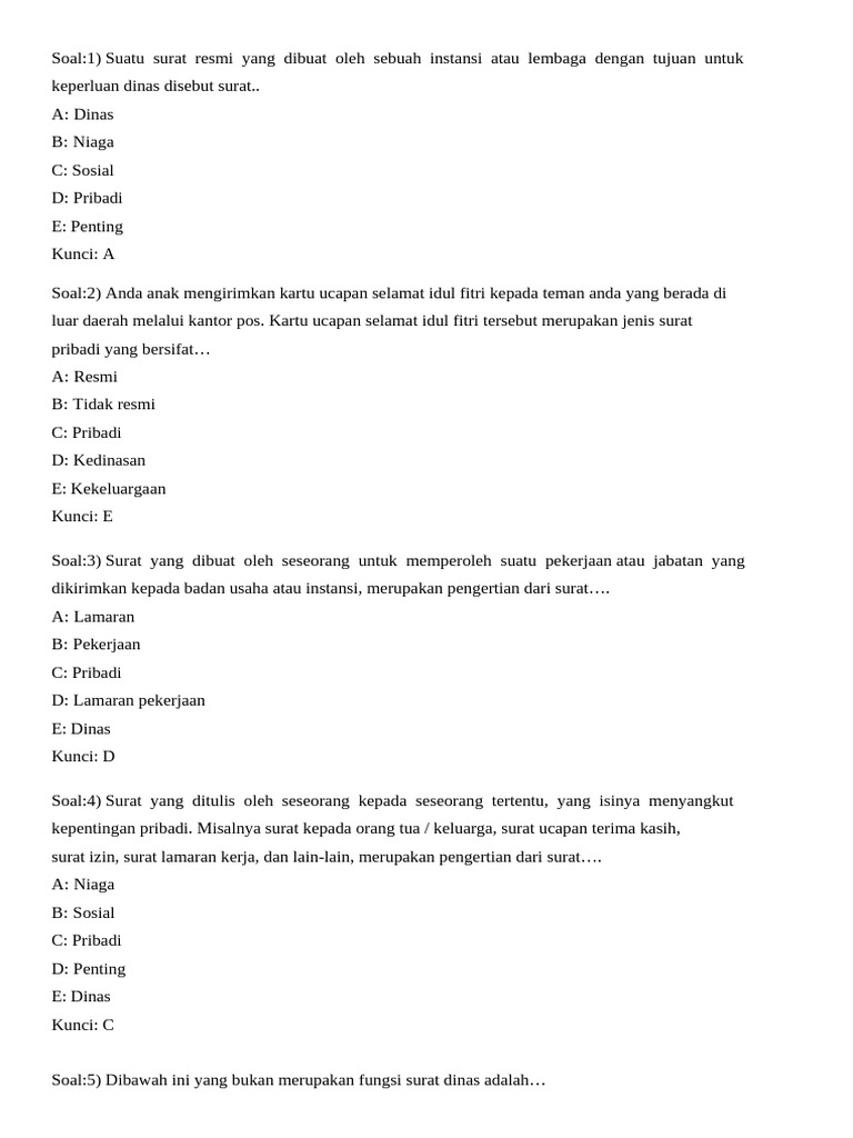 Soal Korespondensi X Sem2 | PDF | Karier & Perkembangan | Bisnis