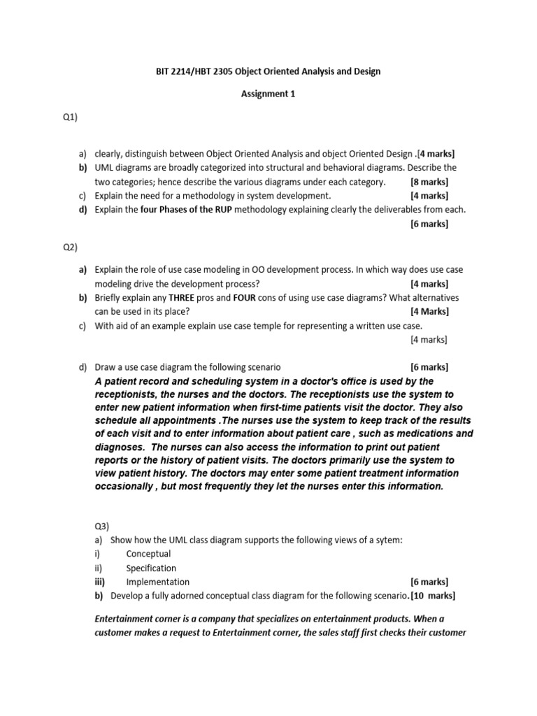 Bit 2214 Ooad Assignment | PDF | Use Case | Medicine