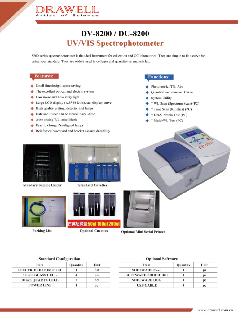 Catalog of UV Visible Spectrophotometer | PDF | Spectrophotometry | Ultraviolet–Visible Spectroscopy