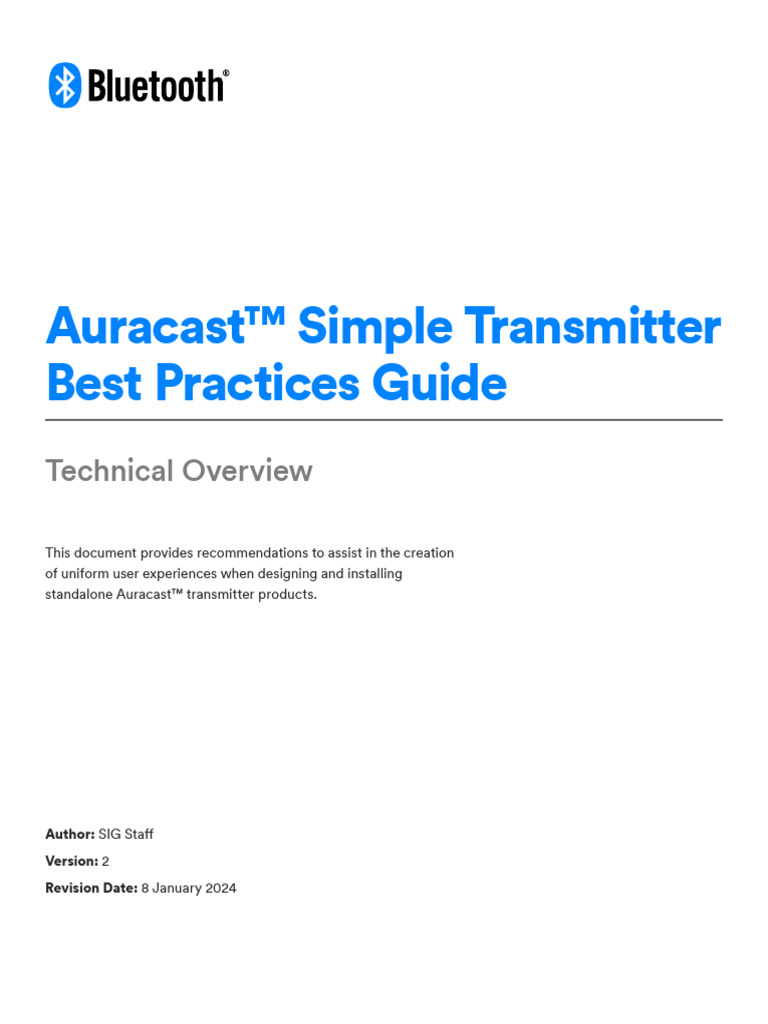 Auracast-Transmitter Recommendations | PDF | Bluetooth | Metadata