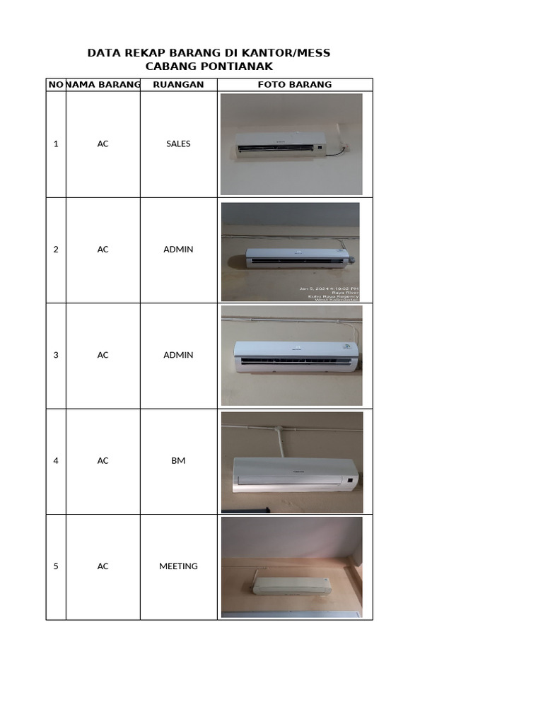 Contoh Rekap Data Kantor Sewa | PDF | Home & Garden