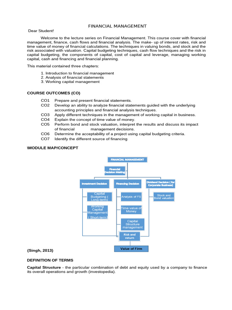 CHAPTER-1-FINANCIAL-MANAGEMENT | PDF | Cost Of Capital | Financial Capital
