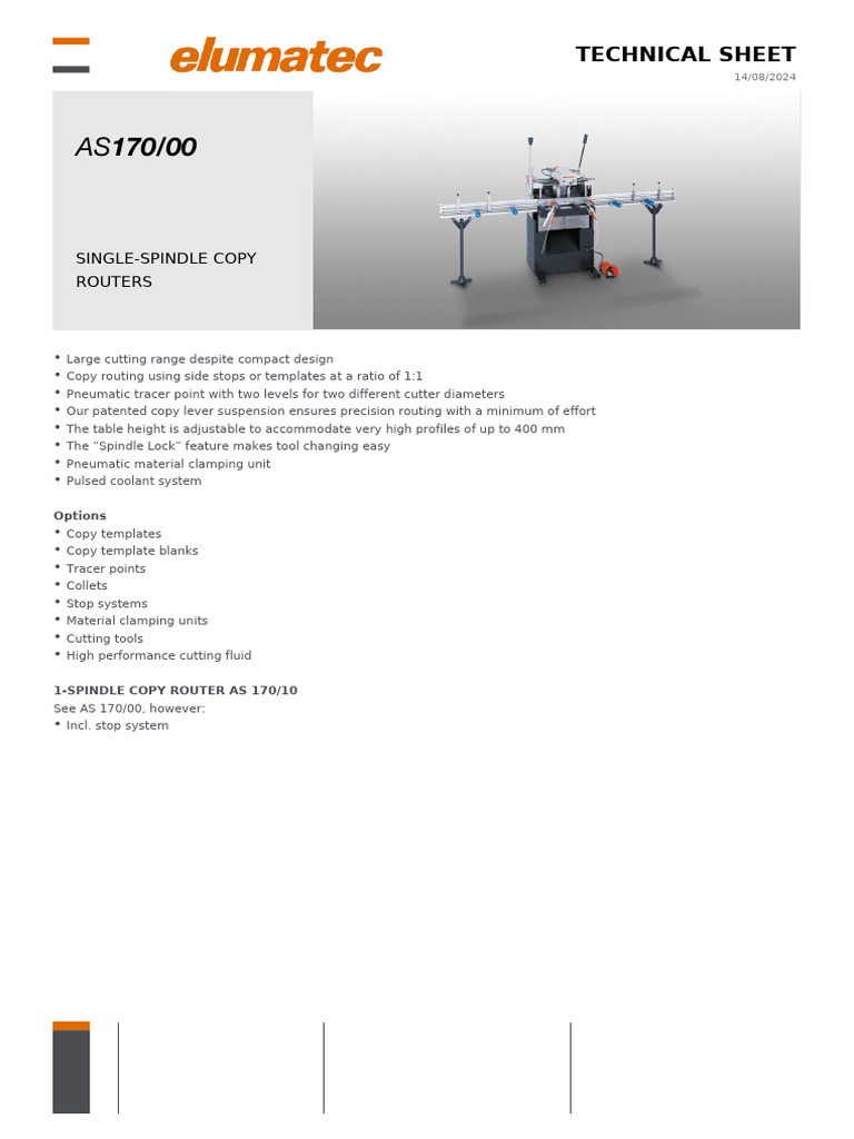 Technical Sheet_ as 170_00 - Elumatec (1) | PDF