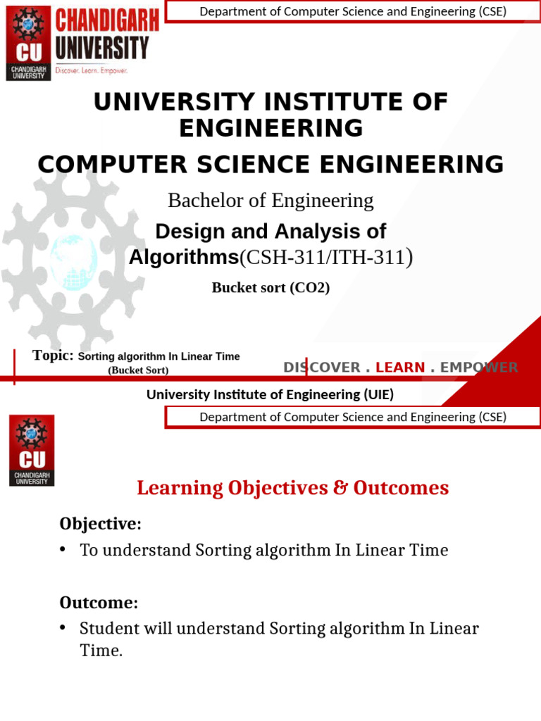 3.2 - Bucket Sort - Sorting Algorithm in Linear Time | PDF | Algorithms And Data Structures ...