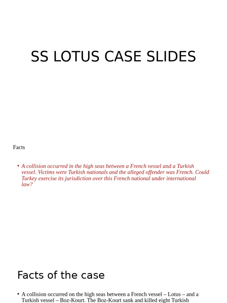 Ss Lotus Final | PDF | Jurisdiction | International Law
