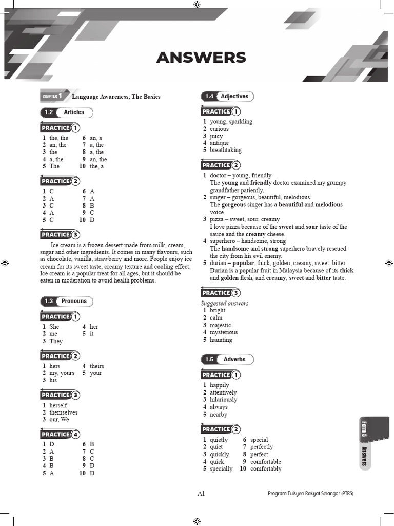 PTRS SPM Answers | PDF | Pet | Hamburgers