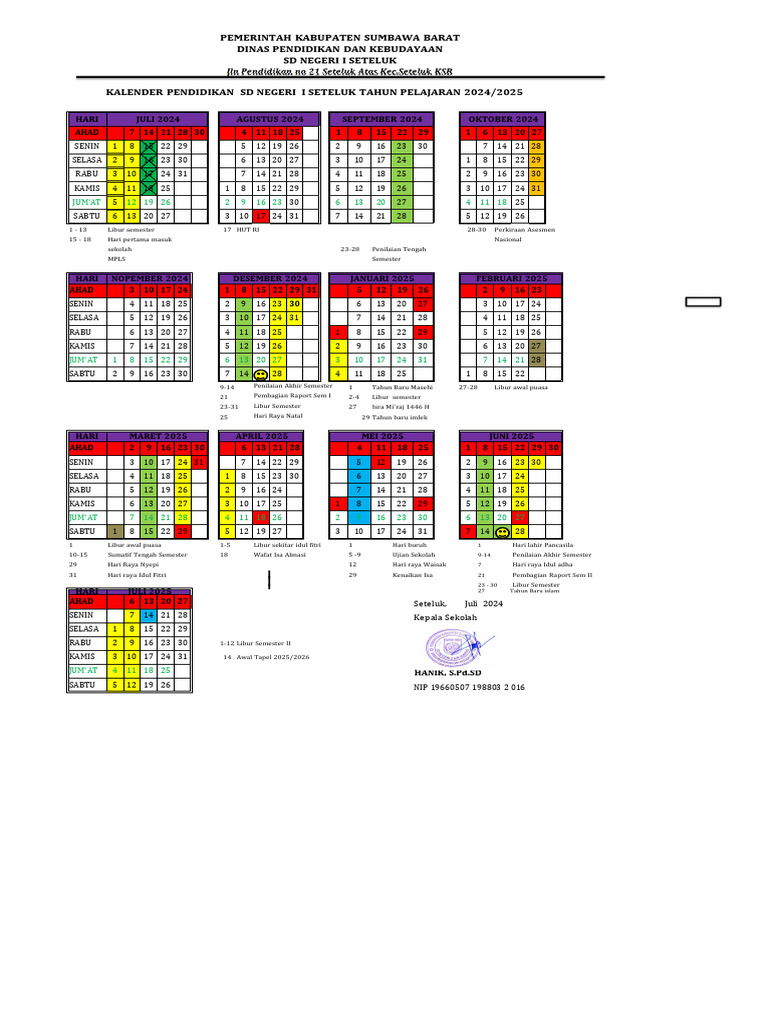 Kalender Pendidikan 2024 2025 Pdf