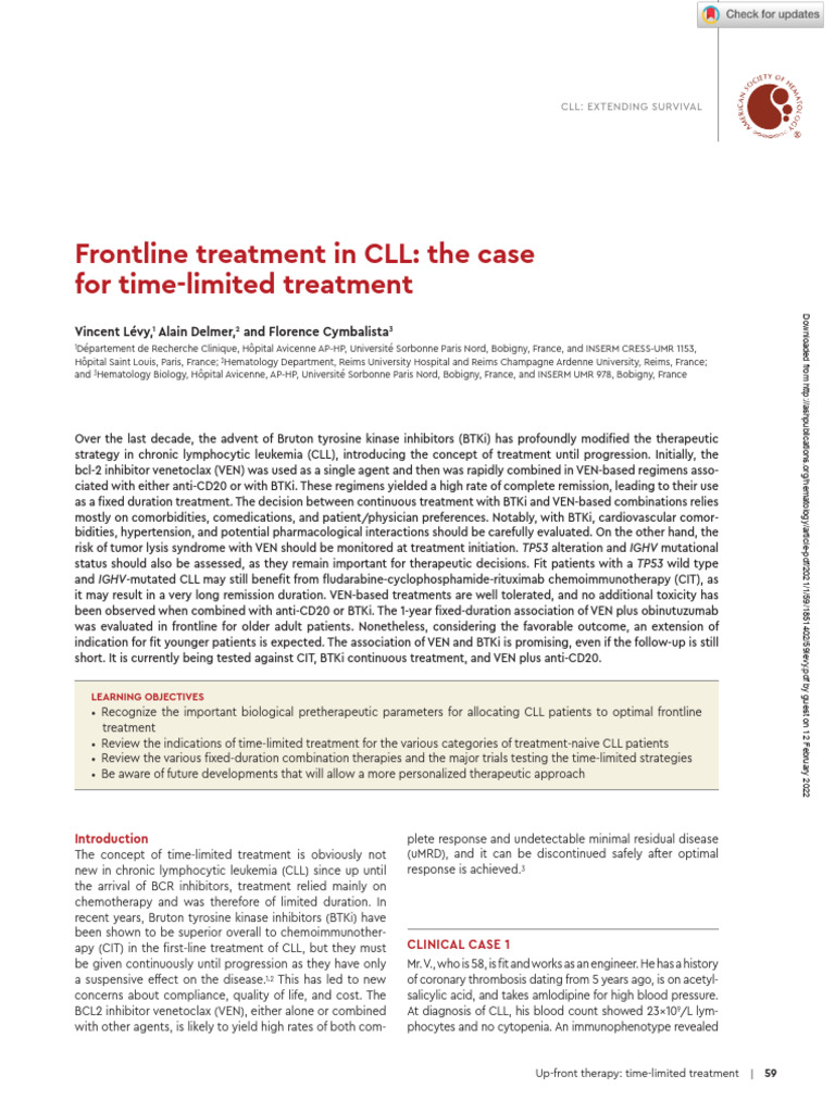 CLL Treatment | PDF | Cancer | Diseases And Disorders