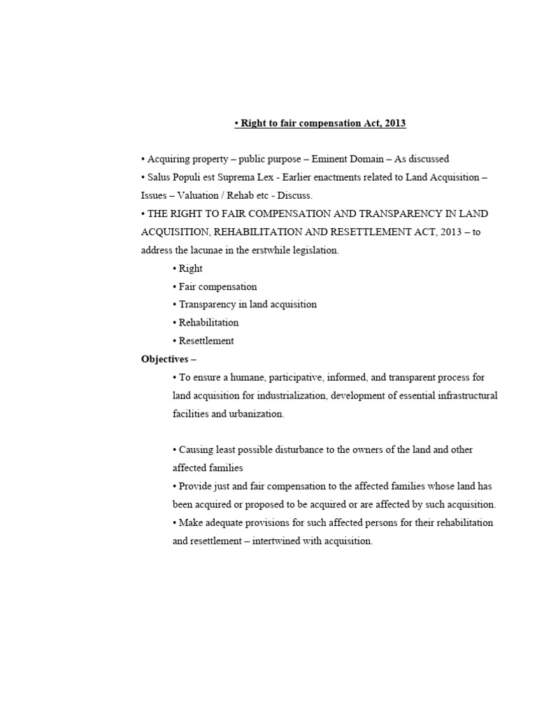 Right to Fair Compensation Act Overview | PDF | Eminent Domain