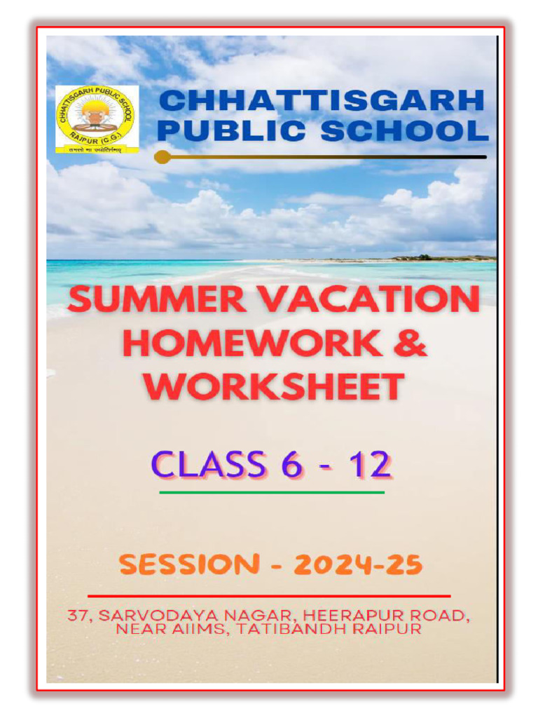 10 SUMMER VACATION HOMEWORK 2024 Fro M School 8393457 | PDF | Digestion | Chemical Reactions