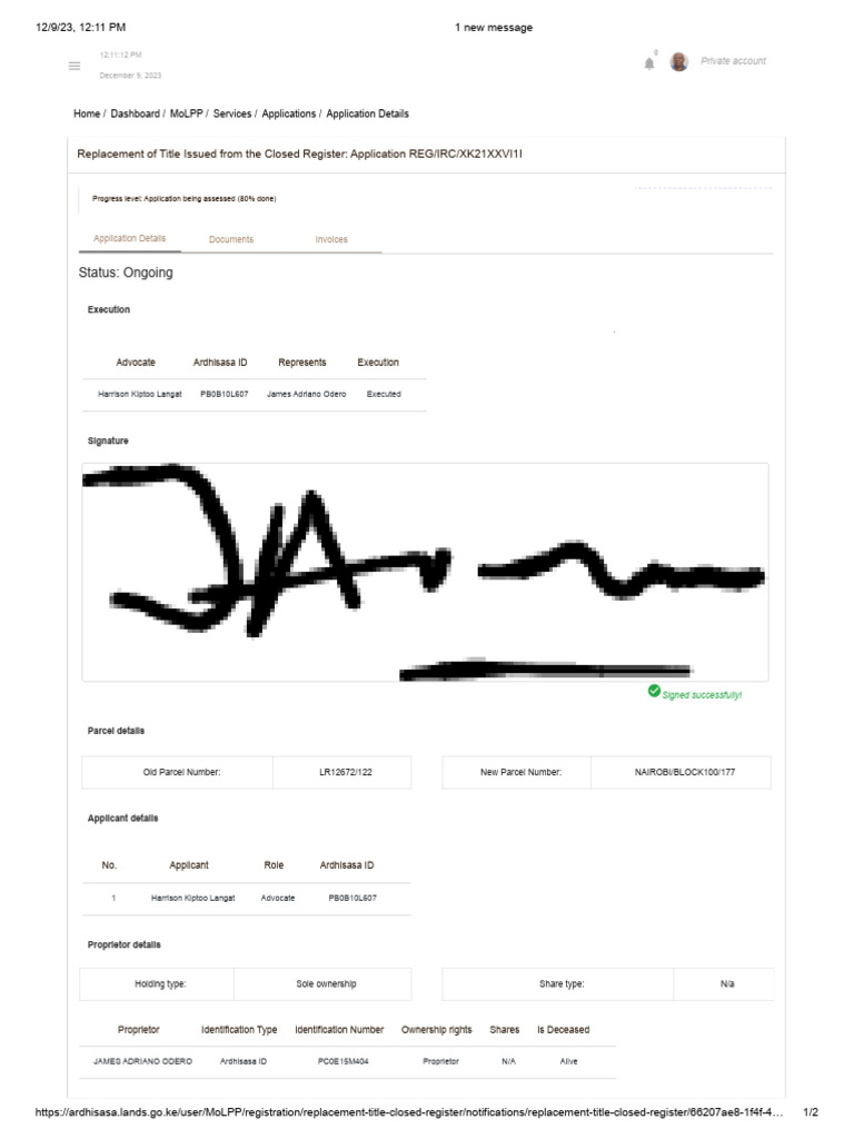 Land Title Replacement Update | PDF