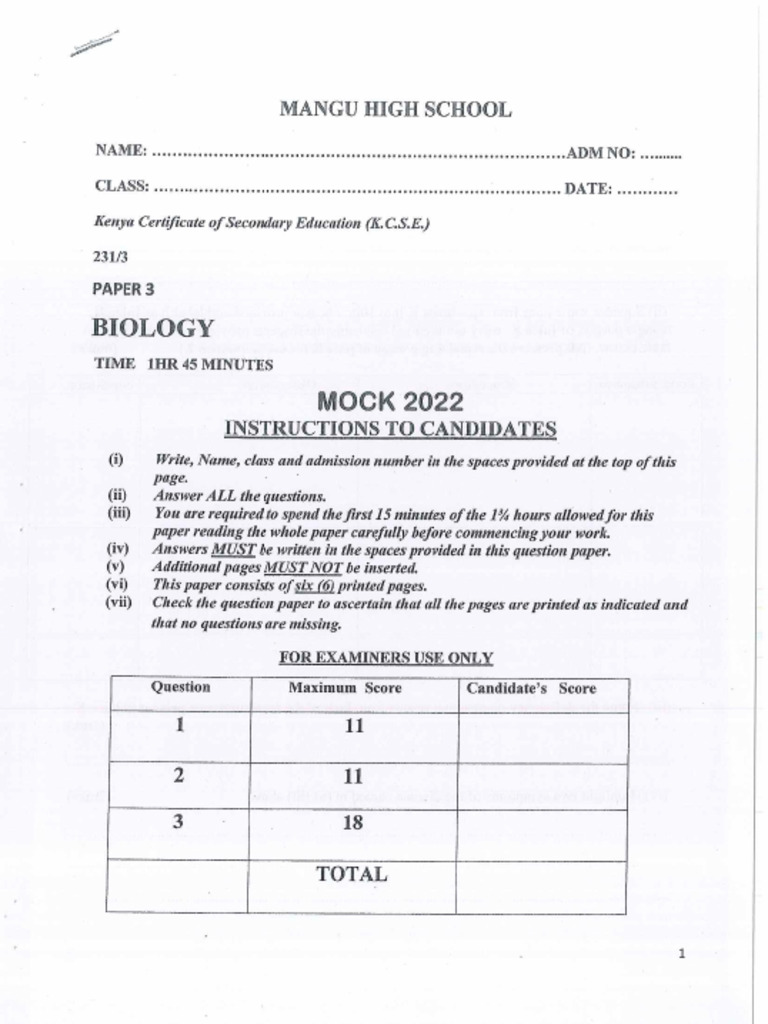 Biology Paper 3 Ms | PDF