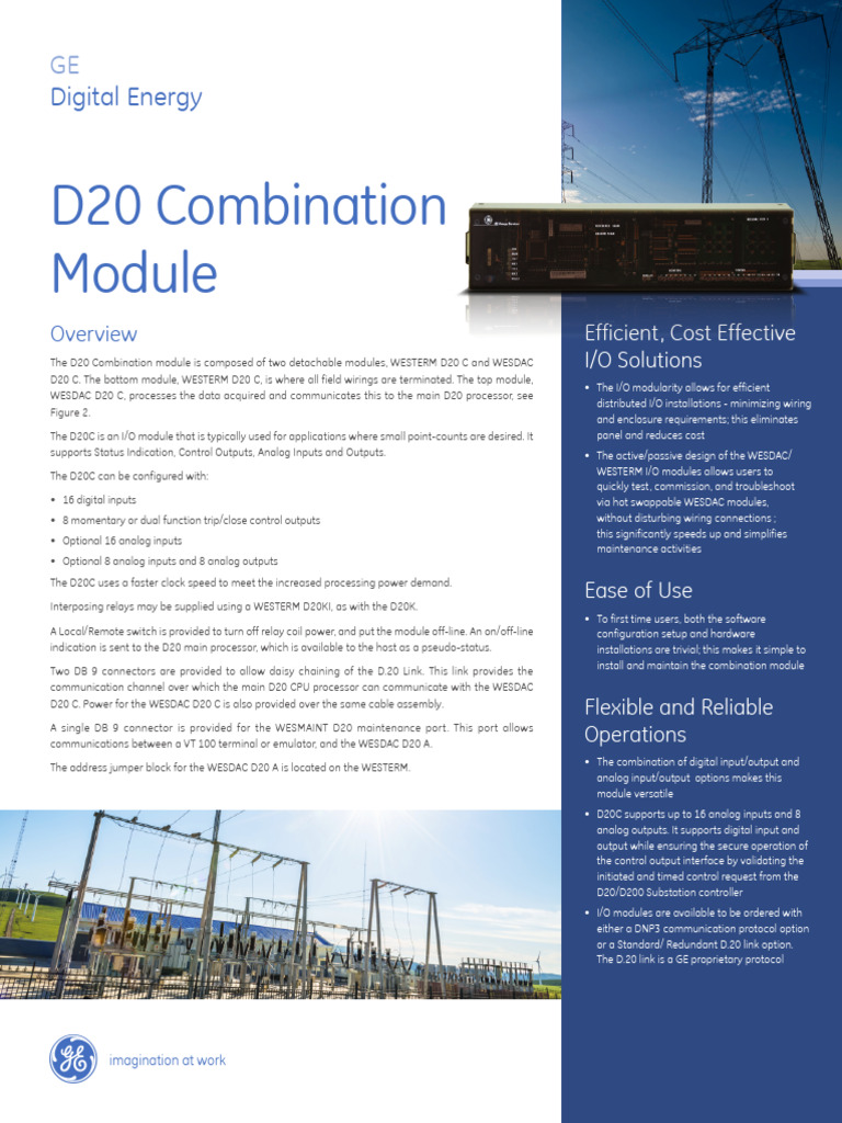 D20 Combination Module | PDF | Programmable Logic Controller | Input/Output