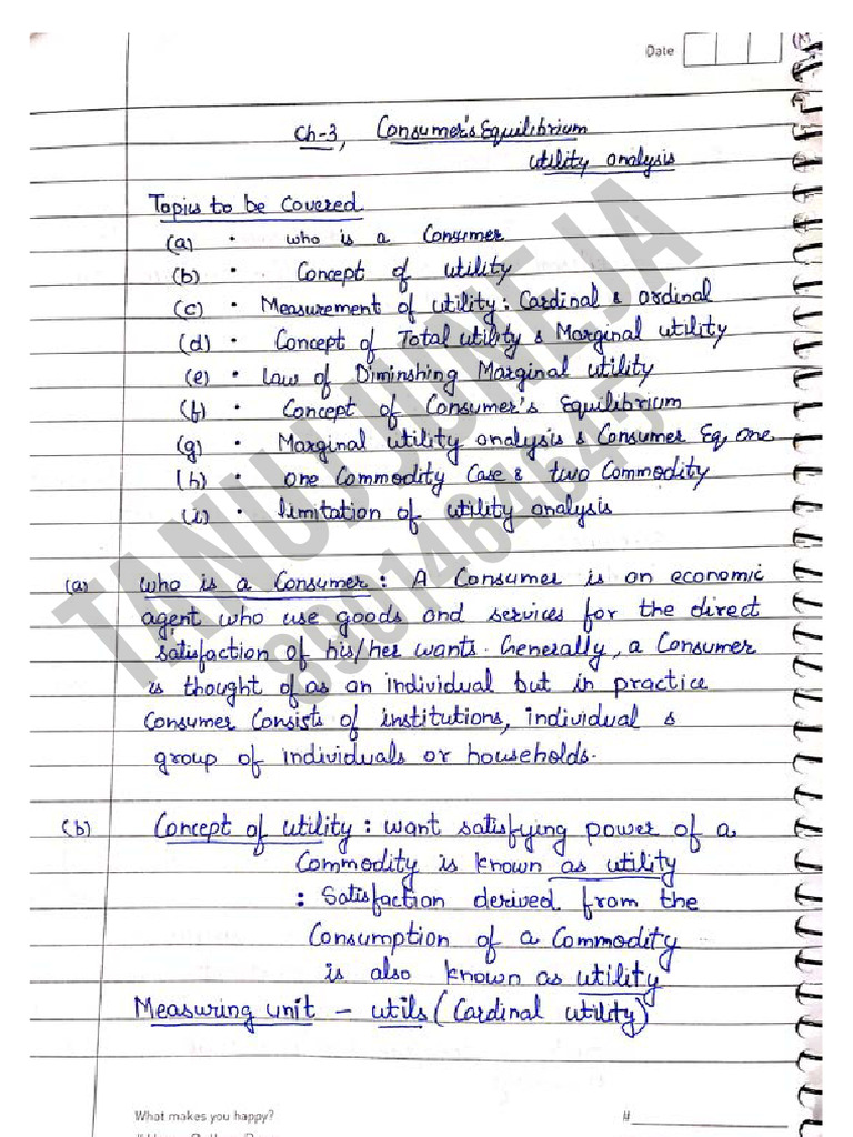 ECO 11 CH3 MICROECONOMICS Depth Notes | PDF