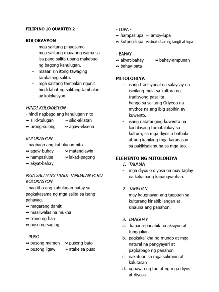 Filipino 10 Q2 | PDF