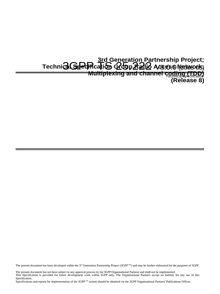 3GPP TS 25.222 | PDF | High Speed Packet Access | Channel Access Method