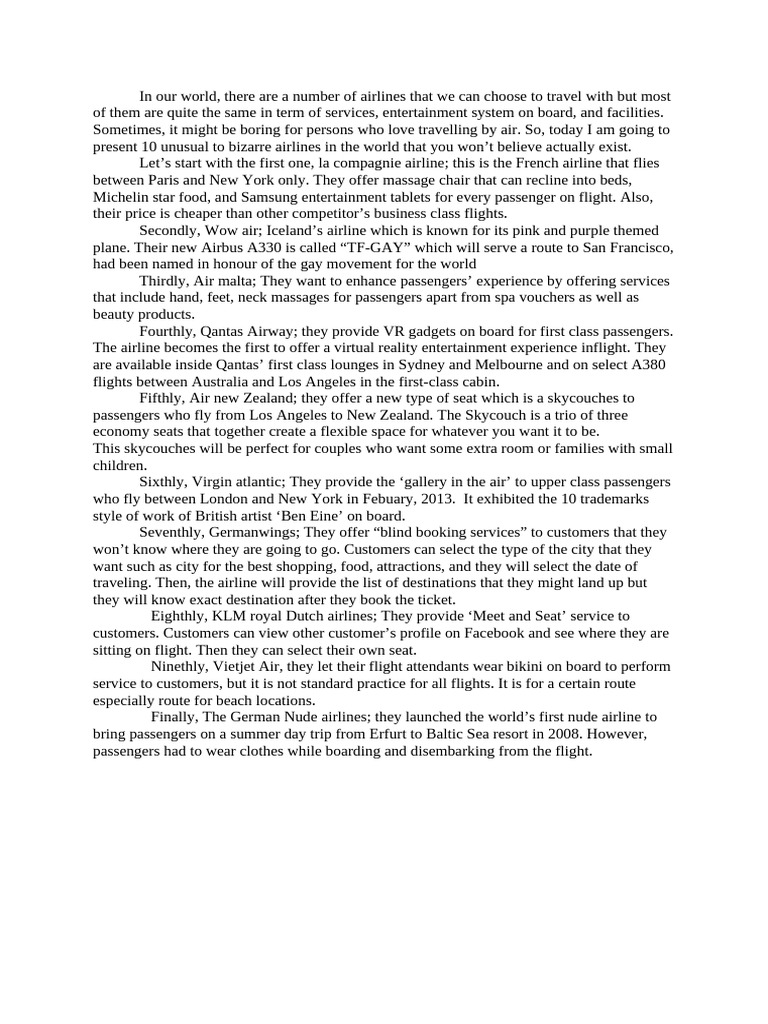 Individual Script | PDF | Airlines | Transport Companies