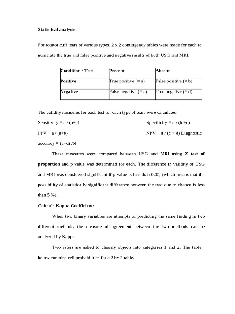 Statistical Analysis | PDF | Sensitivity And Specificity | Statistics