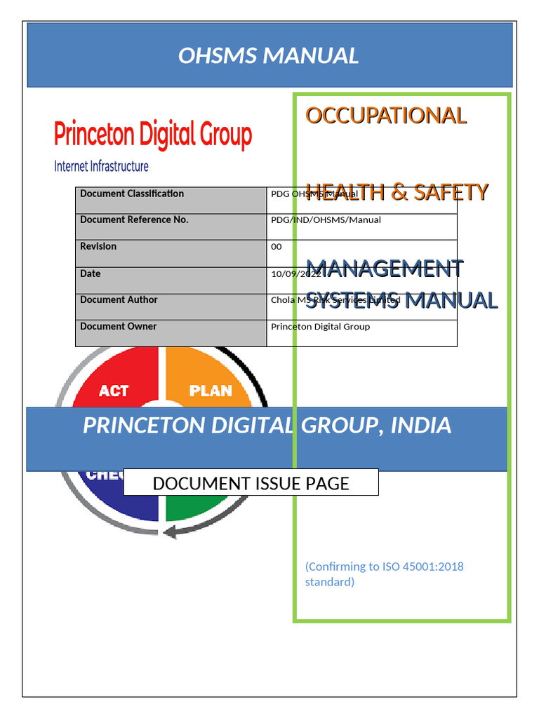 PDG-IND-OHSMSM - Occupational Health Safety Management System Manual ...