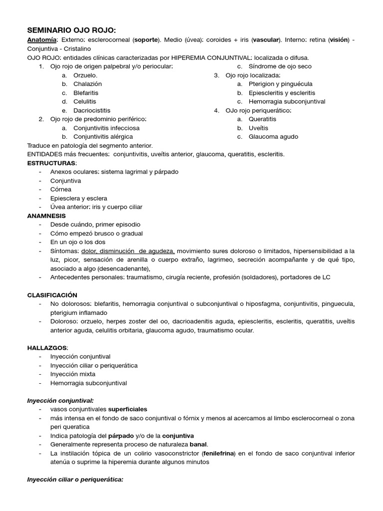 SEMINARIO OJO ROJO_ | PDF | Ojo humano | Ojo