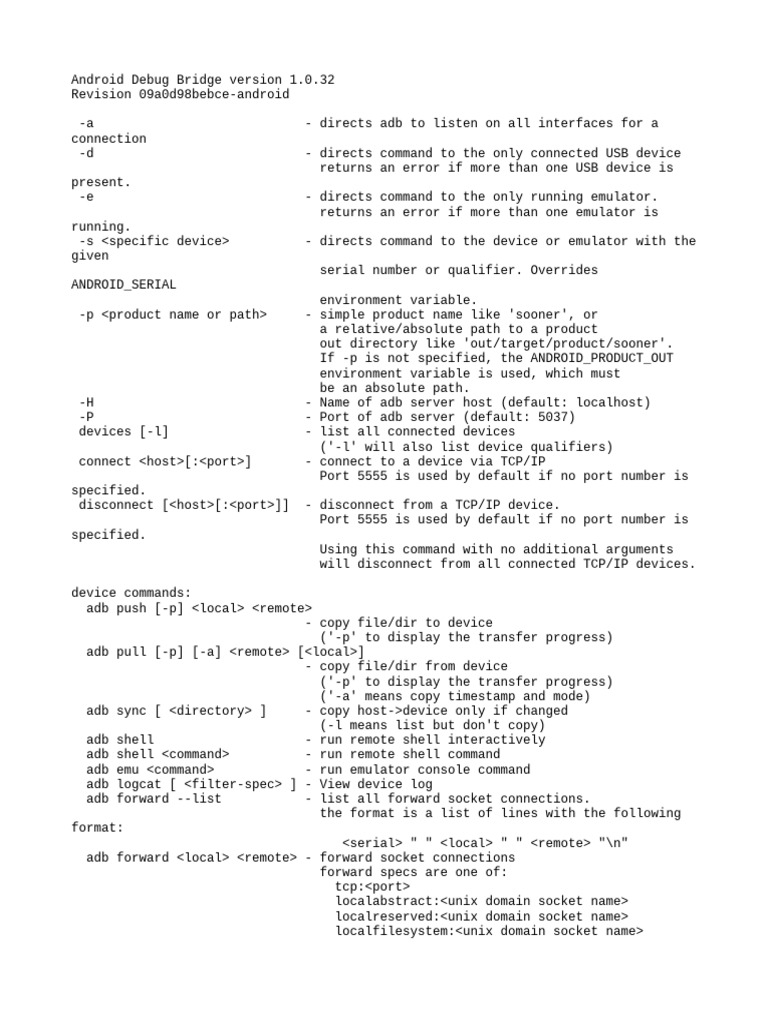adb-commmands-list | PDF | Computing | System Software