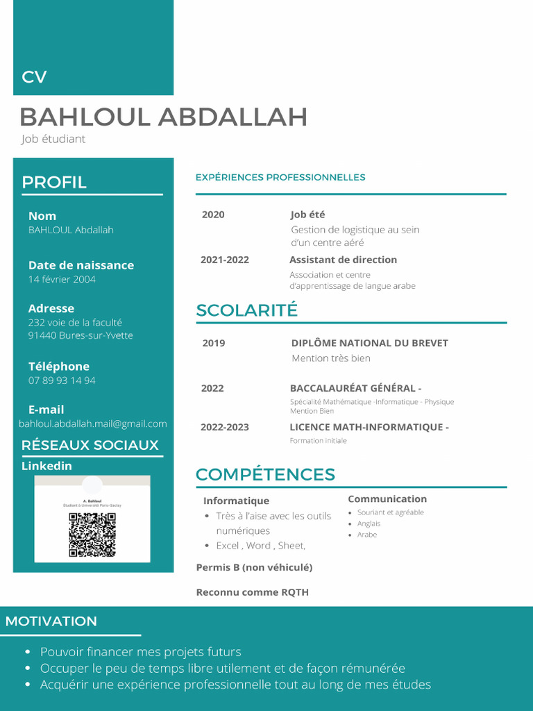 Bahloul Abdallah CV | PDF