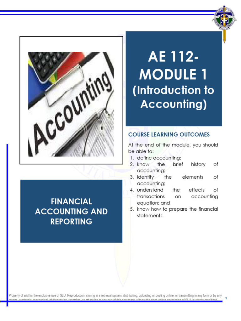 Module 1 INTRO To Accounting 081622 1 | PDF | Debits And Credits | Bookkeeping