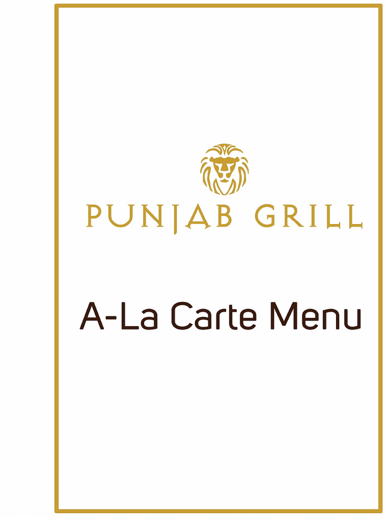 Only A La Carte Food Menu | PDF