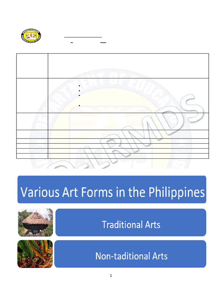 Contemporary Arts - Q1 - Week 1 2 - Villarias Juvy | PDF | Weaving