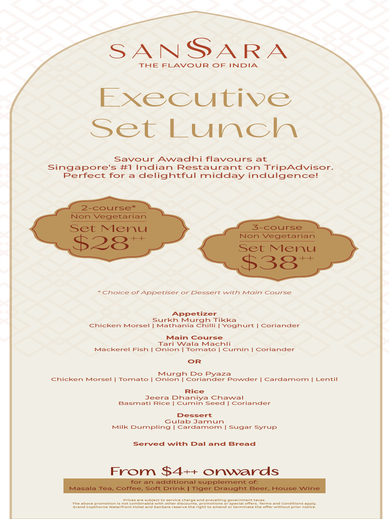 sansara-executive-set-lunch-menu_june2024 | PDF | Indian Cuisine ...