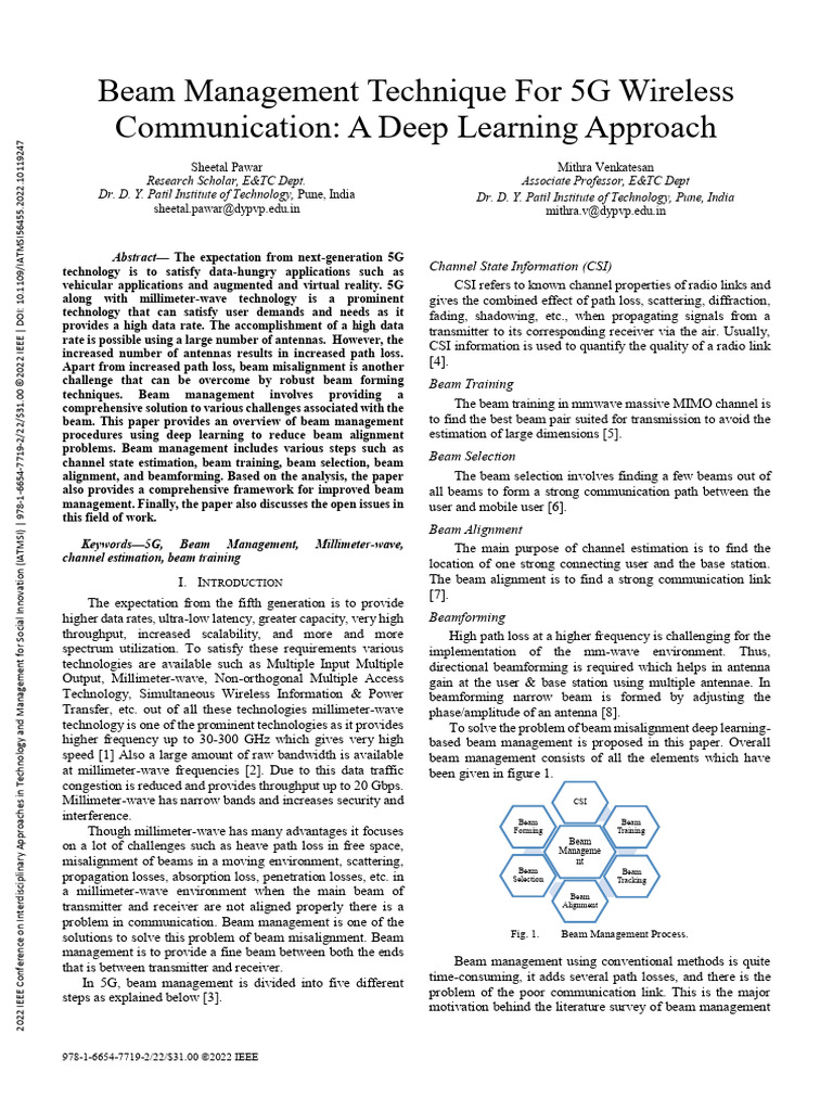 5G Beam Management with AI | PDF | Mimo | Artificial Neural Network