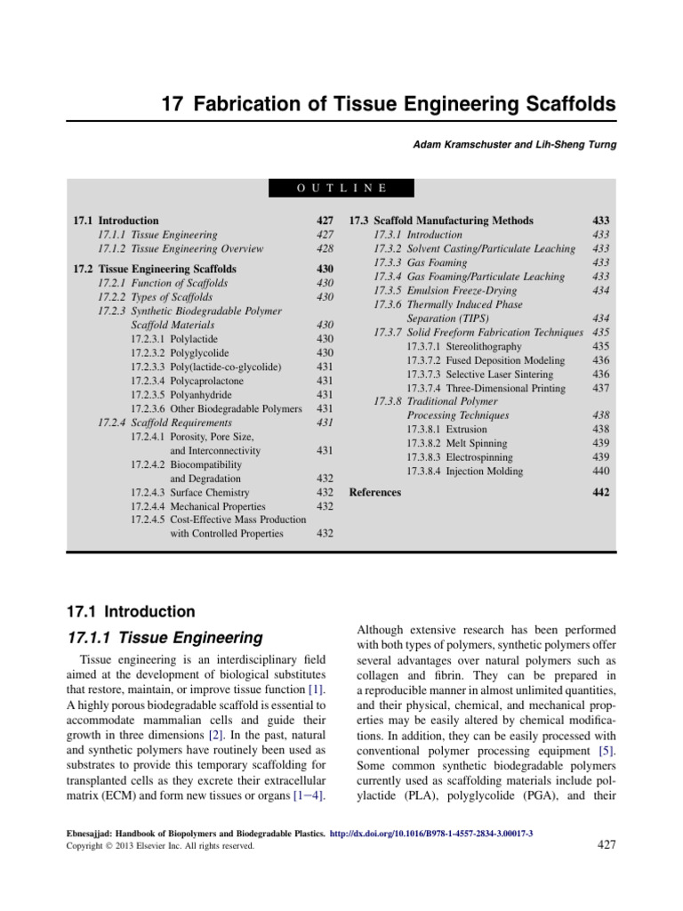 Fabrication of Scaffold For Tissue Engineering | PDF | Tissue ...