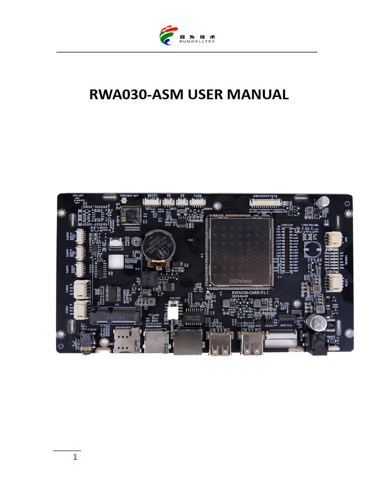 Rwa030-Asm User Manual V1.1 20230822 | PDF | Usb | Liquid Crystal Display