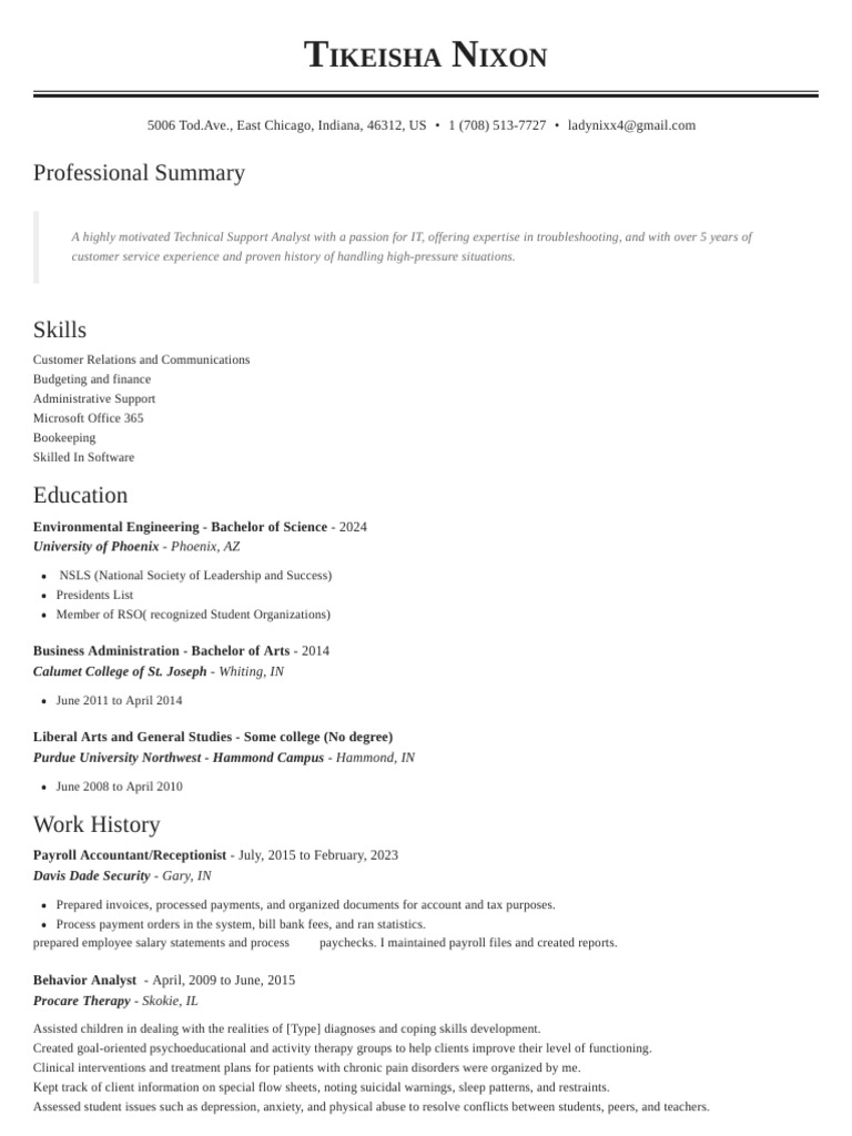 April Resume ? ? | PDF | Payroll | Psychotherapy