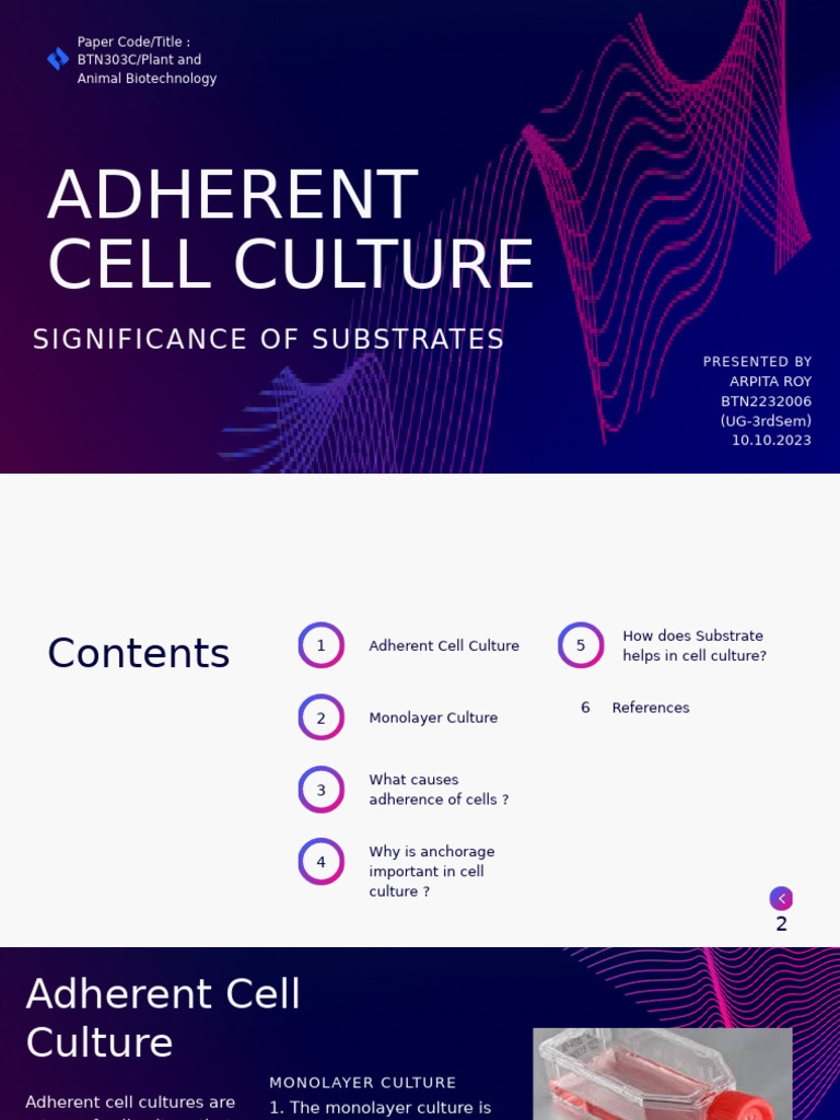 Adherent Cell Culture and Substrate Impact | PDF | Extracellular Matrix ...