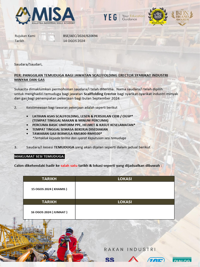 Surat Panggilan Temuduga | PDF