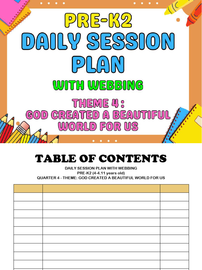 Pre-K2 Daily Session Plan: Quarter 4 | PDF | Fruit | Tomato