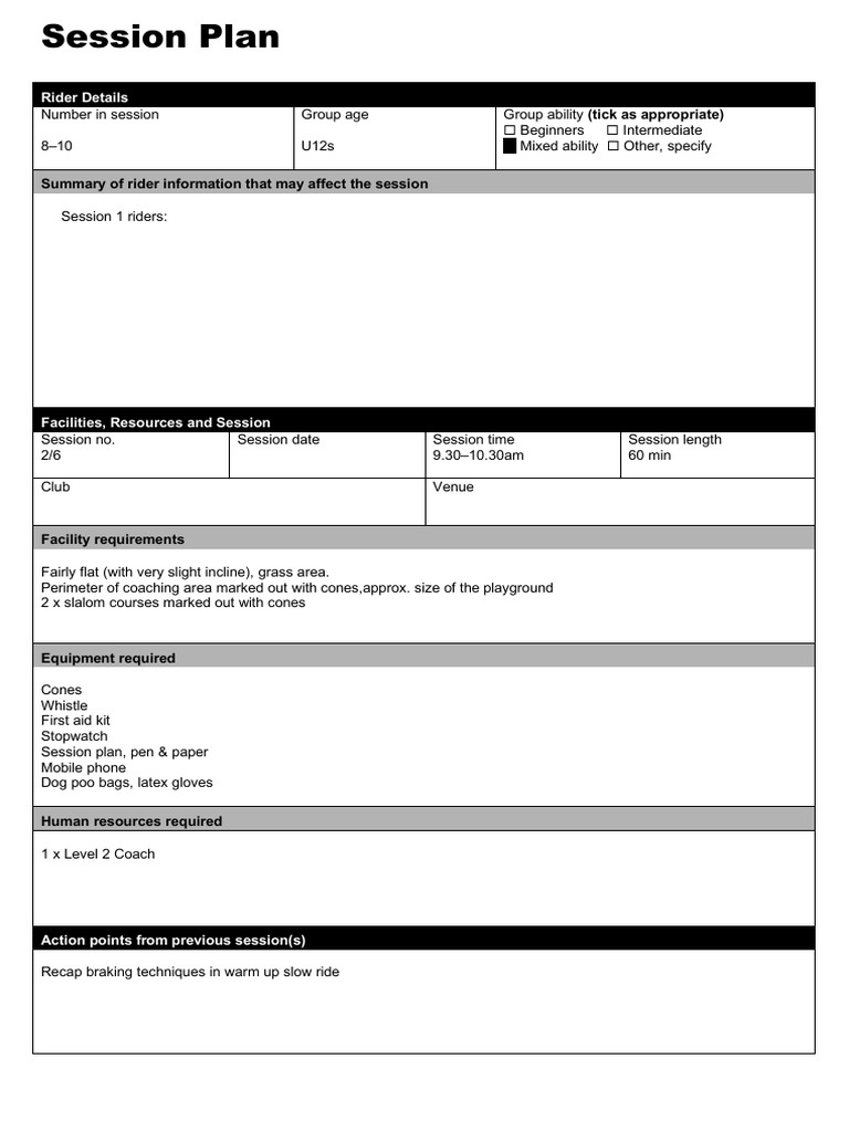 Week 2of6 Session plan | PDF